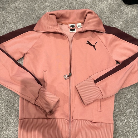 Puma | Jackets & Coats | Vintage Puma Track Jacket Pink Maroon Small ...